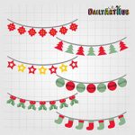 Christmas Bunting Clip Art Set – Daily Art Hub // Graphics, Alphabets & SVG