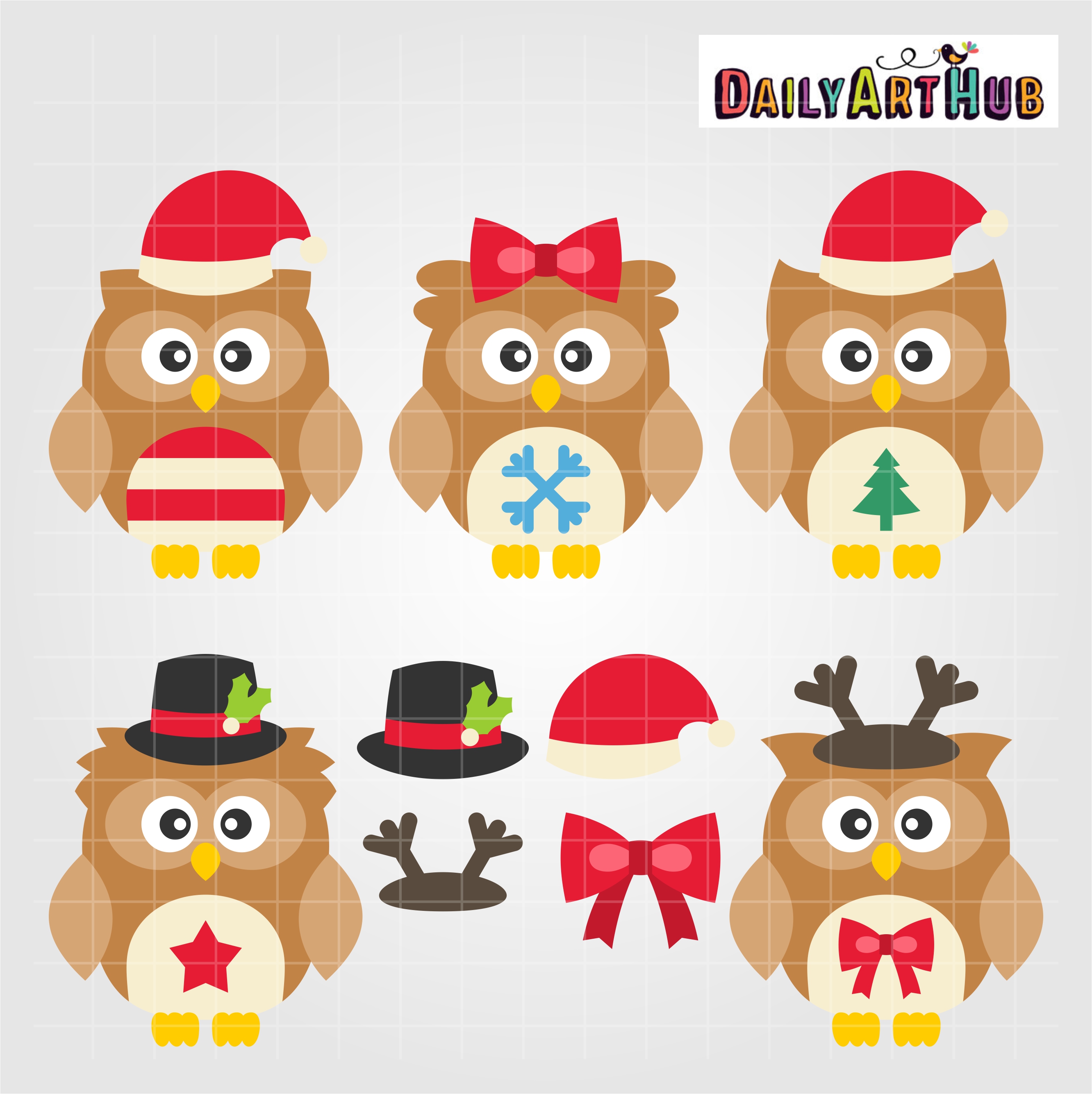 Christmas Owls Clip Art Set – Daily Art Hub – Free Clip Art Everyday