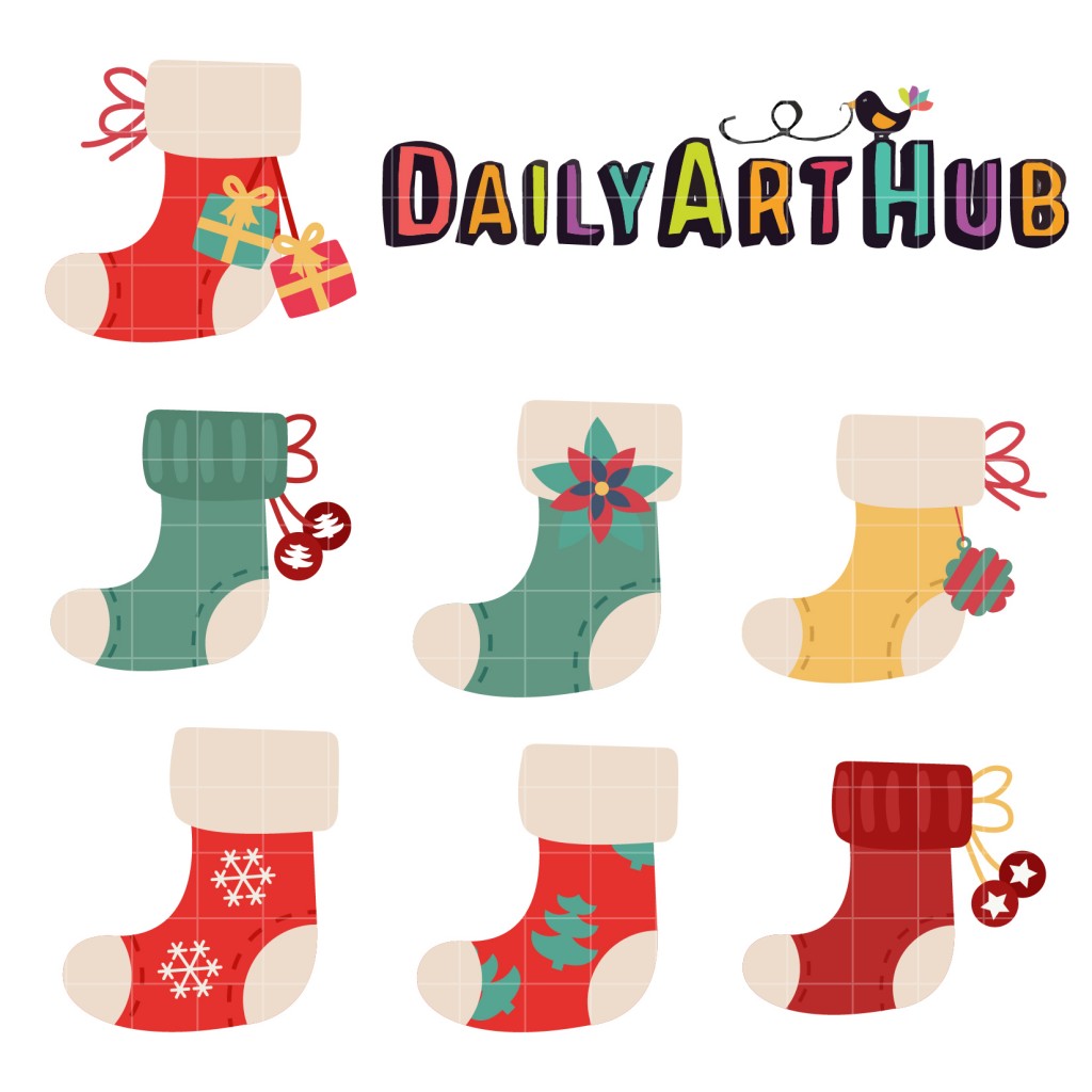 Christmas Socks Clip Art Set – Daily Art Hub // Graphics, Alphabets & SVG