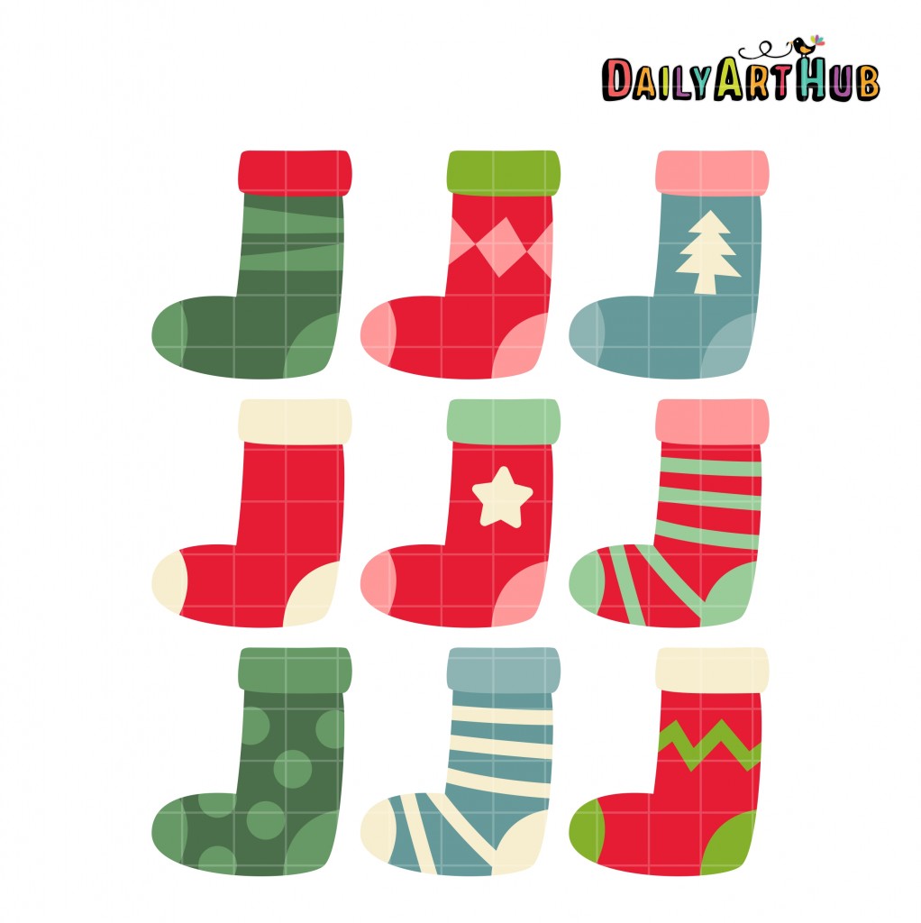 Christmas Stockings Clip Art Set – Daily Art Hub // Graphics, Alphabets ...