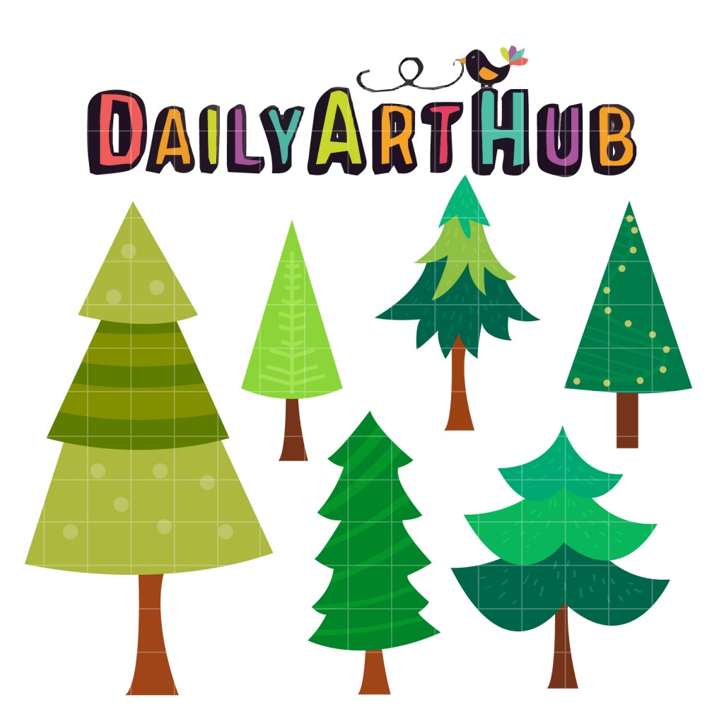 Christmas Tree Clip Art Set – Daily Art Hub // Graphics, Alphabets & SVG