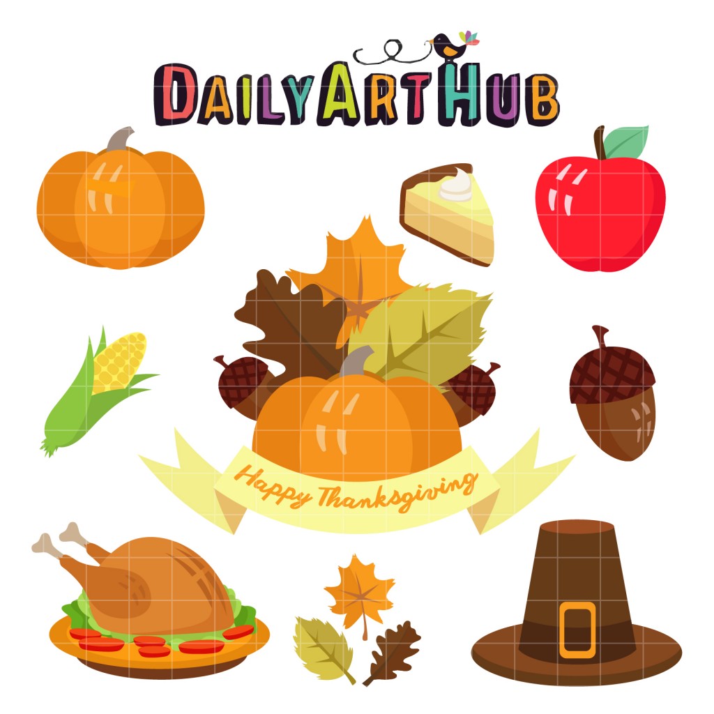 Happy Thanks Giving Clip Art Set – Daily Art Hub // Graphics, Alphabets ...