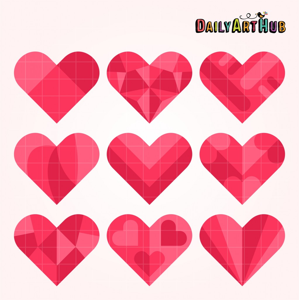 Abstract Hearts Clip Art Set – Daily Art Hub // Graphics, Alphabets & SVG