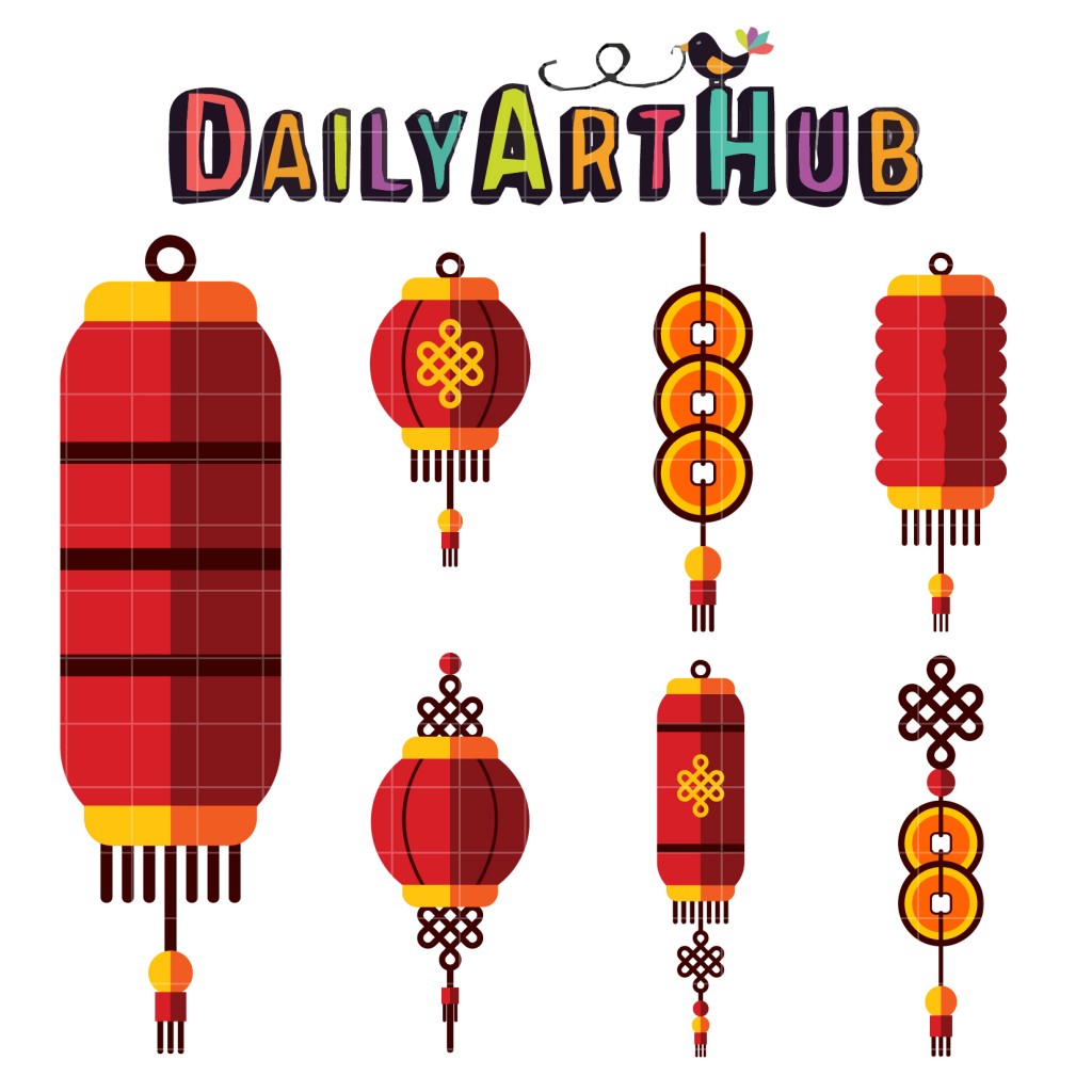 Chinese Lanterns Clip Art Set – Daily Art Hub // Graphics, Alphabets & SVG