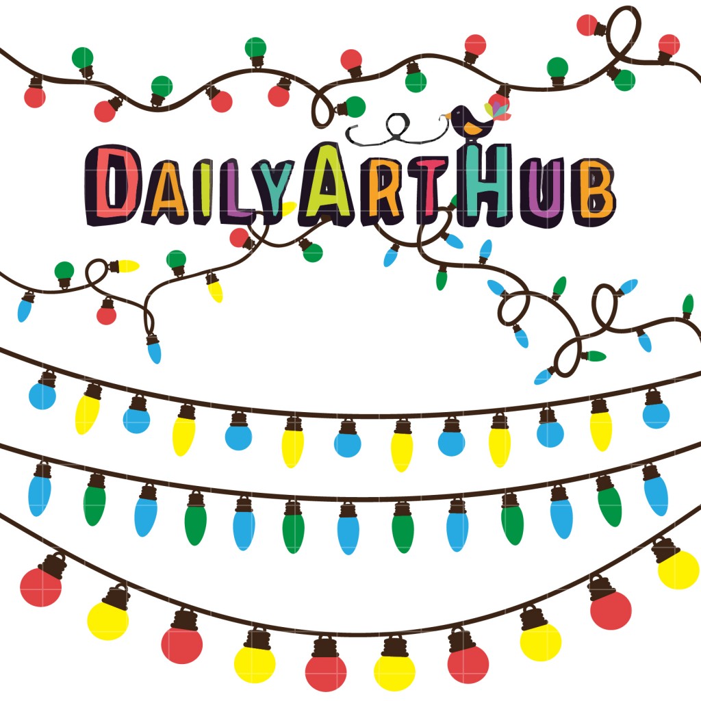 Christmas Lights Clip Art Set – Daily Art Hub // Graphics, Alphabets & SVG