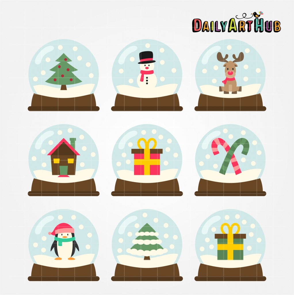 Christmas Snow Globes Clip Art Set – Daily Art Hub // Graphics ...