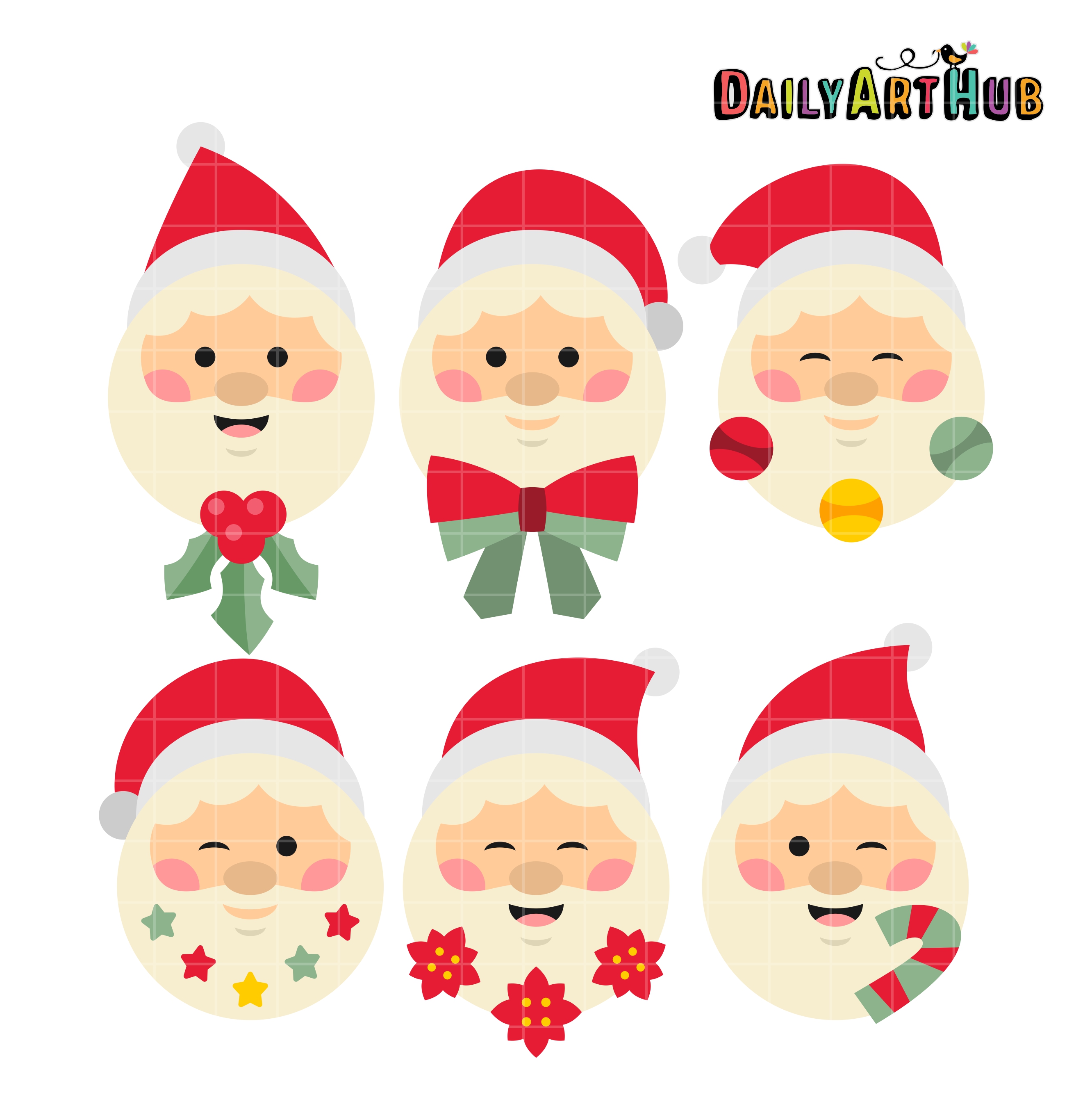 Santa Claus Ornaments Clip Art Set – Daily Art Hub – Free Clip Art Everyday
