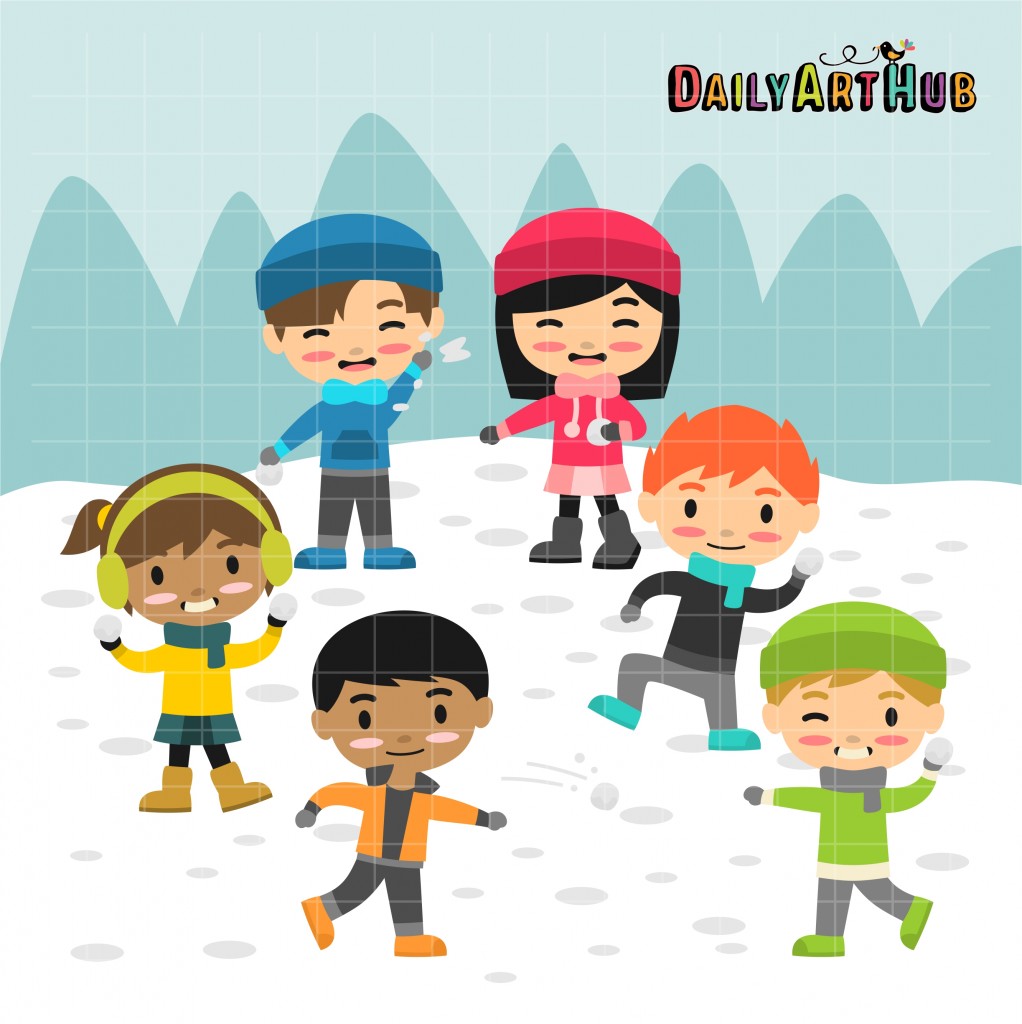 Snowball Fight Kids Clip Art Set – Daily Art Hub // Graphics, Alphabets ...