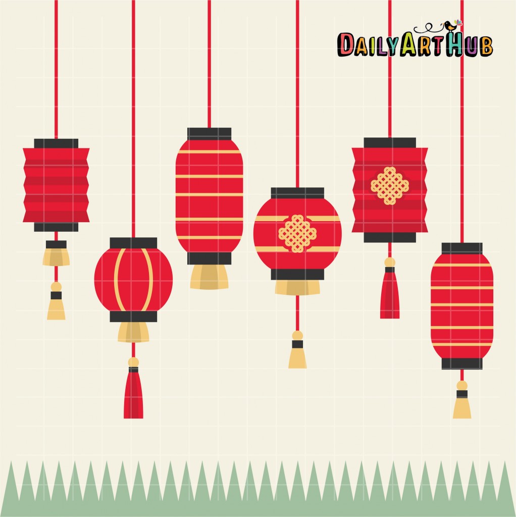 Chinese Lanterns Clip Art Set – Daily Art Hub // Graphics, Alphabets & SVG