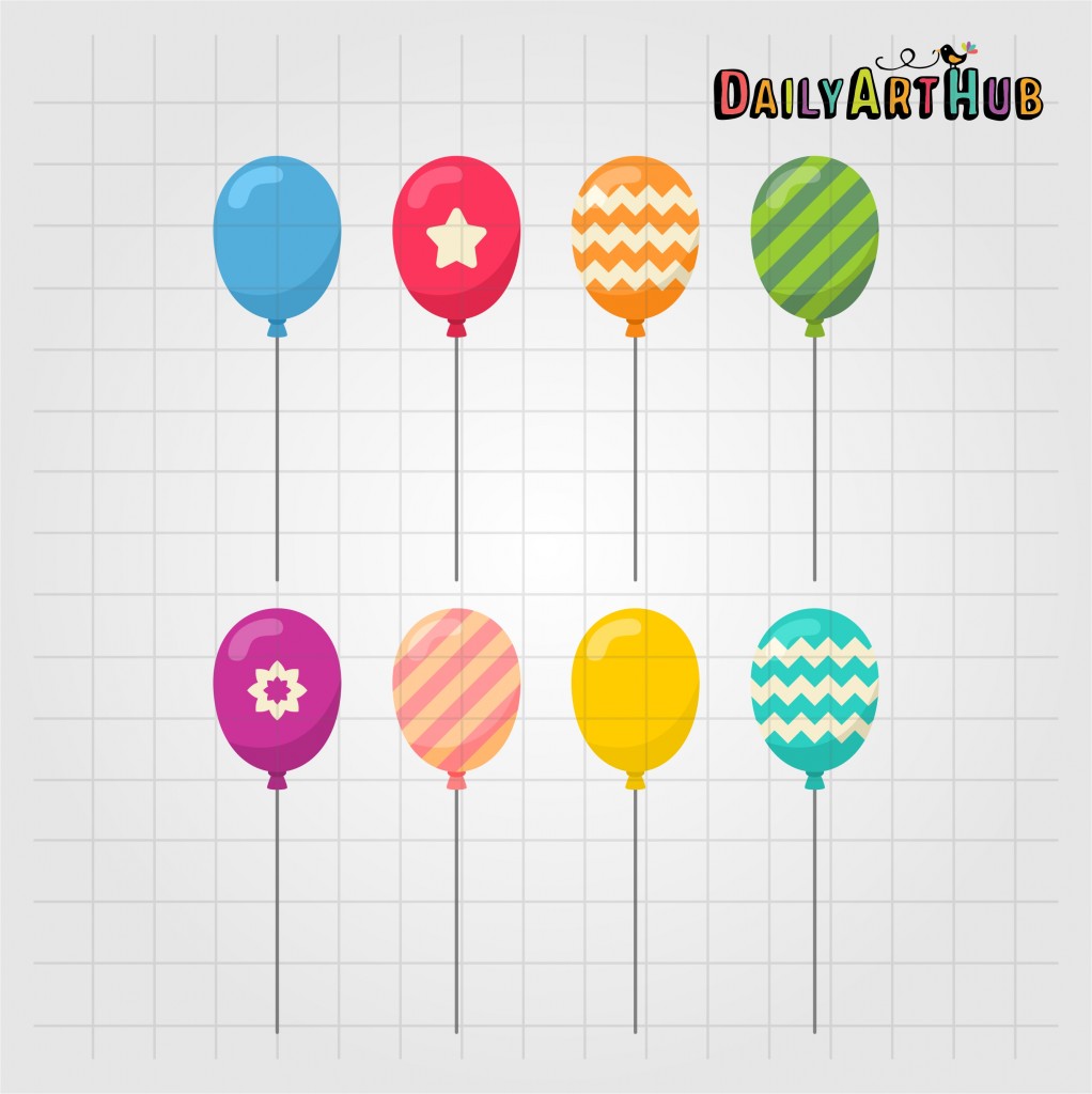 Colorful Balloons Clip Art Set – Daily Art Hub // Graphics, Alphabets & SVG