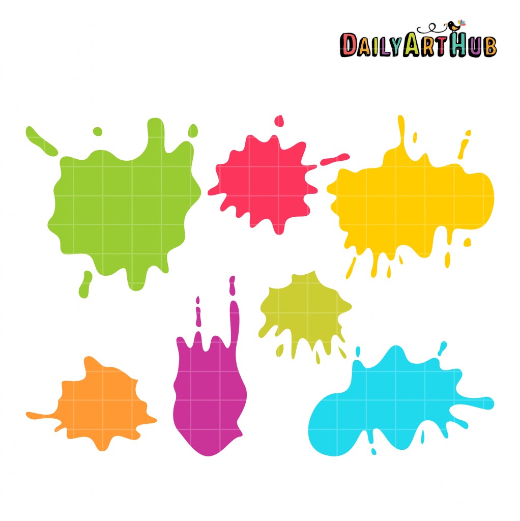 Colorful Paint Splats Clip Art Set – Daily Art Hub // Graphics ...