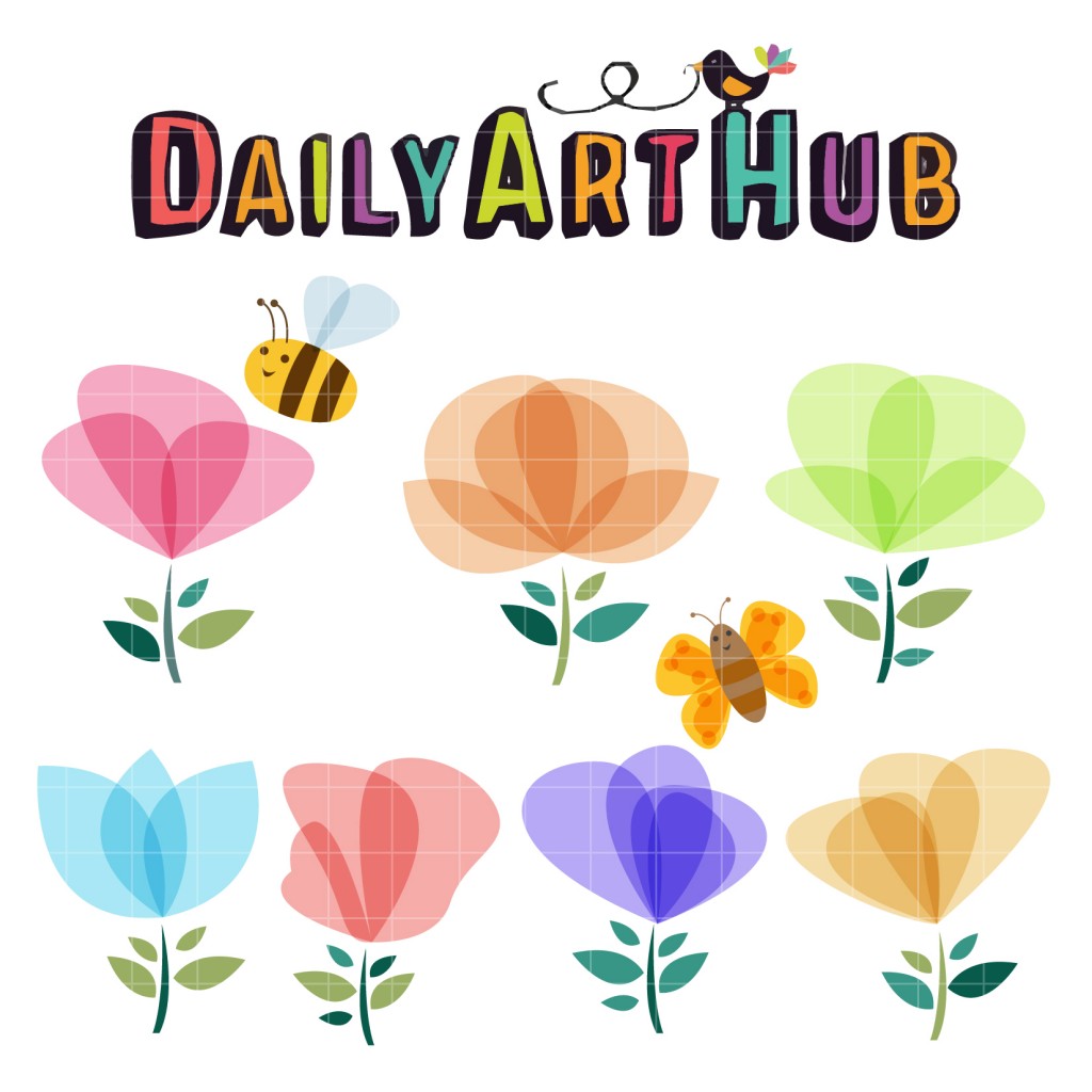 Colorful Spring Flowers Clip Art Set – Daily Art Hub // Graphics ...