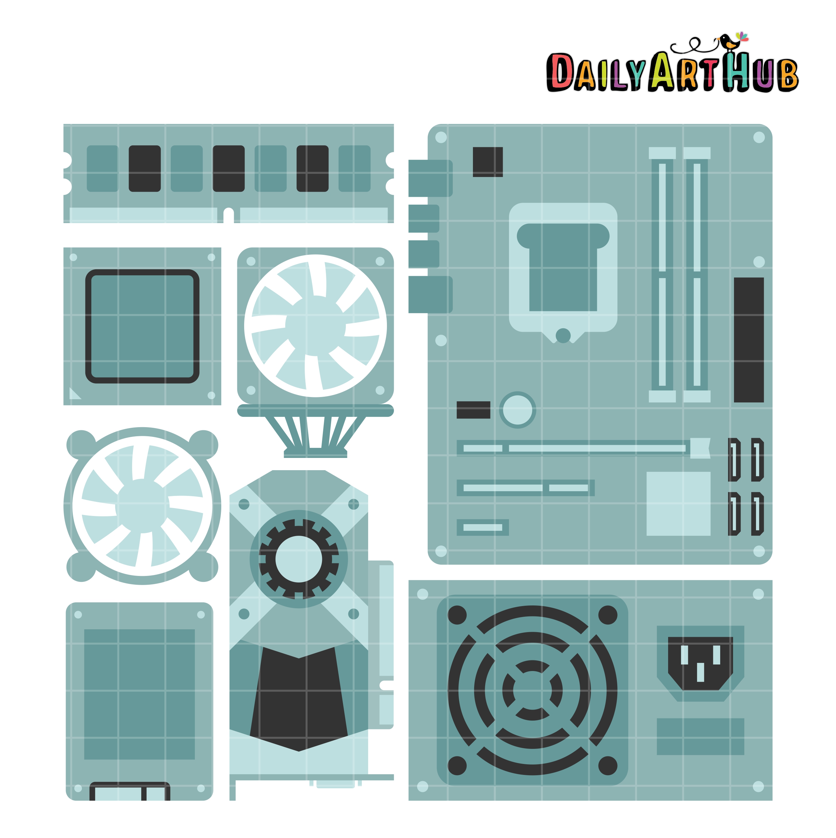Computer Parts Clip Art Set – Daily Art Hub – Free Clip Art Everyday