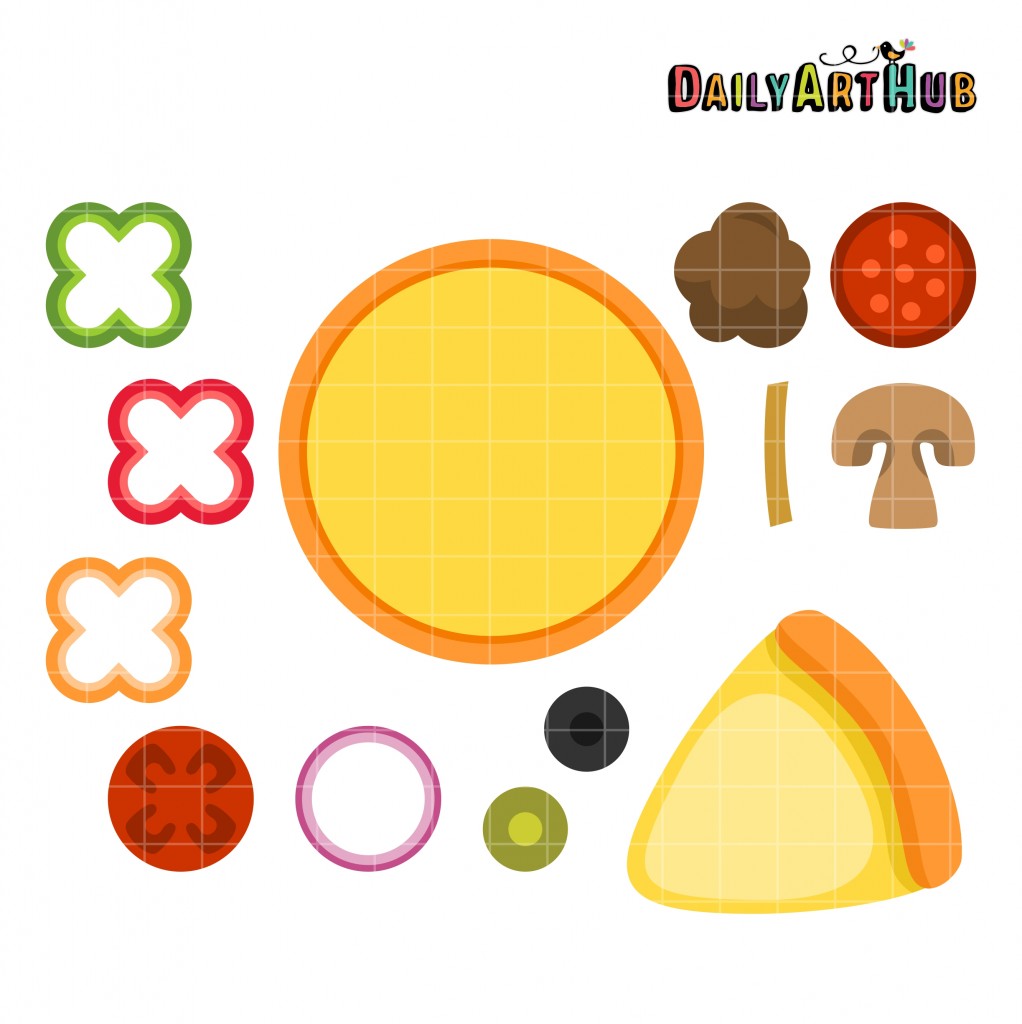 DIY Pizza Clip Art Set – Daily Art Hub // Graphics, Alphabets & SVG