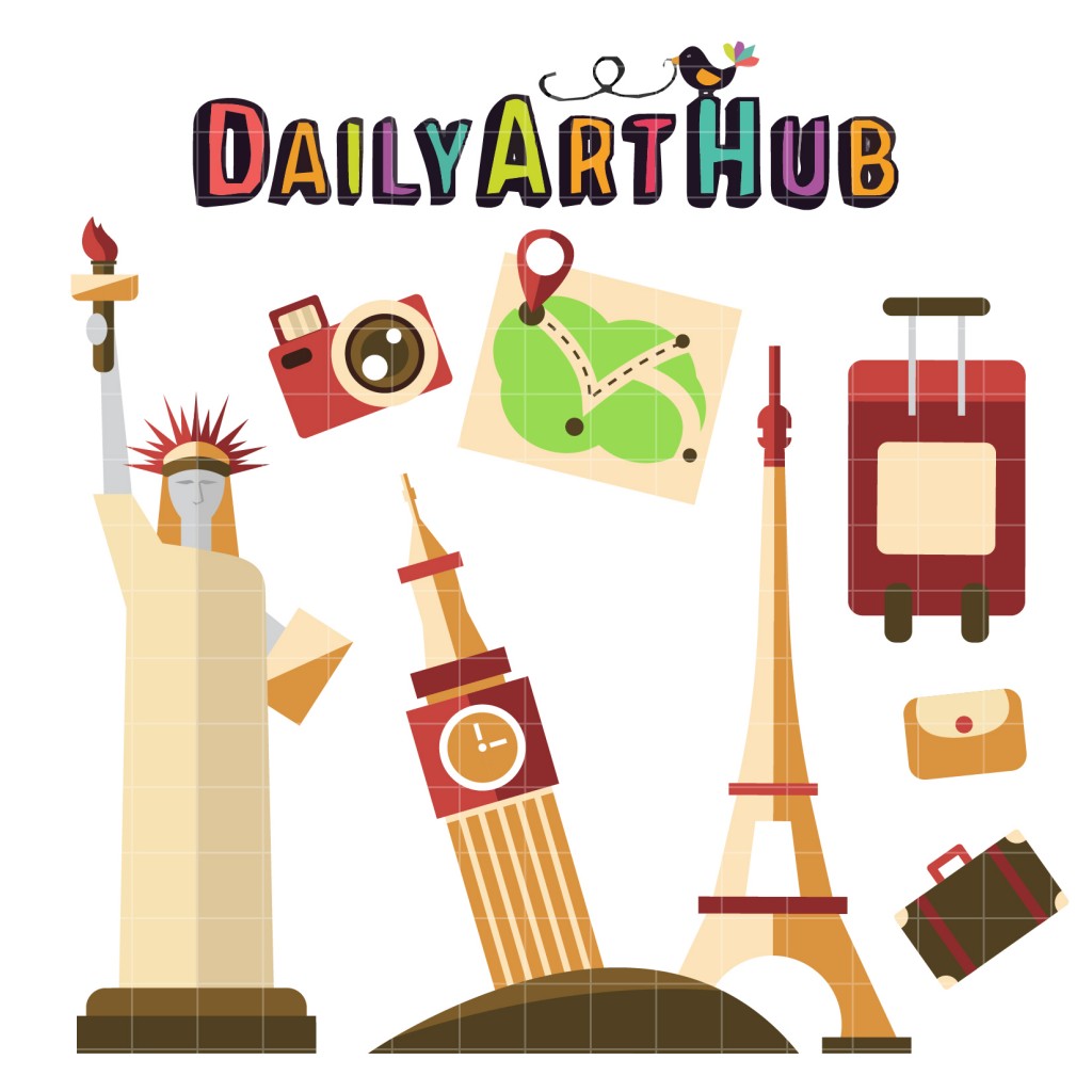 Lets go Travel Clip Art Set – Daily Art Hub // Graphics, Alphabets & SVG