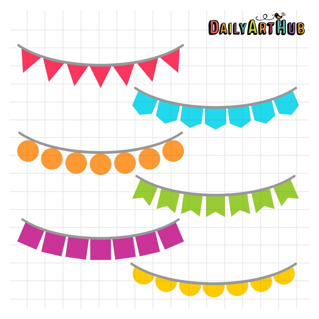 Plain Bunting Clip Art Set – Daily Art Hub // Graphics, Alphabets & SVG