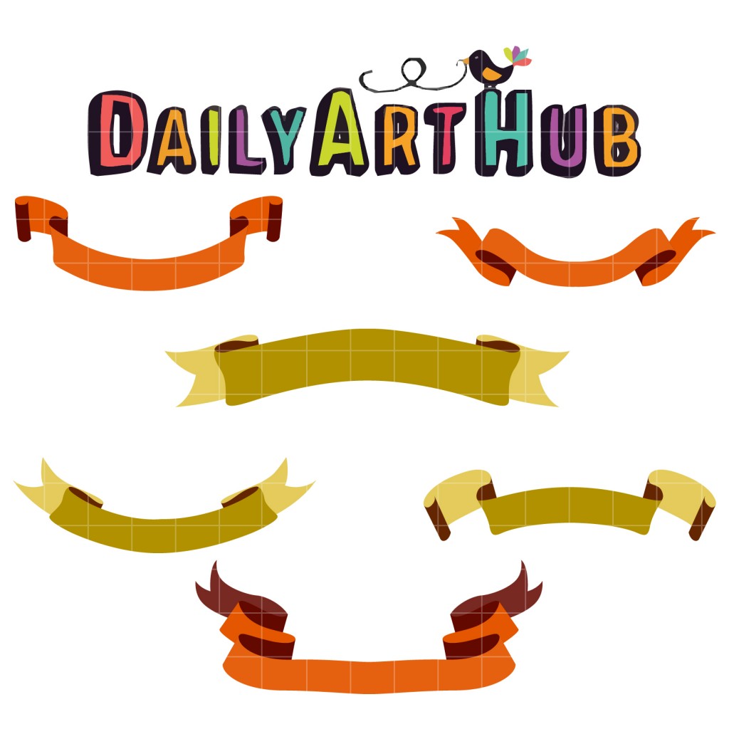 Pretty Ribbons Clip Art Set – Daily Art Hub // Graphics, Alphabets & SVG