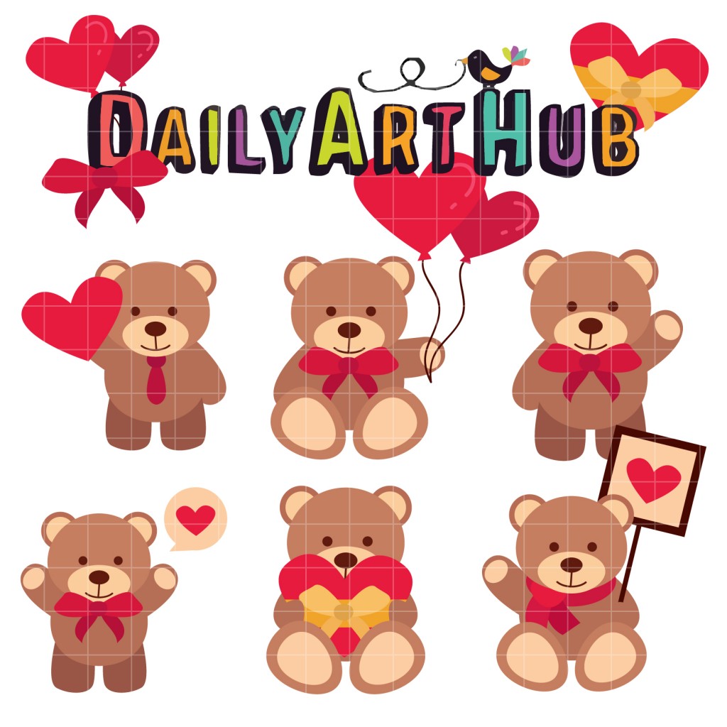Teddy Bear Clip Art Set – Daily Art Hub // Graphics, Alphabets & SVG