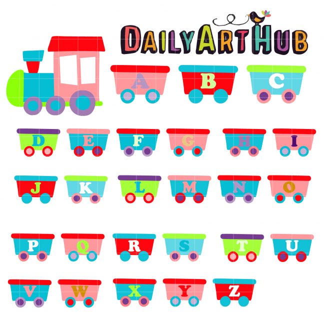 Train Alphabet Clip Art Set – Daily Art Hub // Graphics, Alphabets & SVG