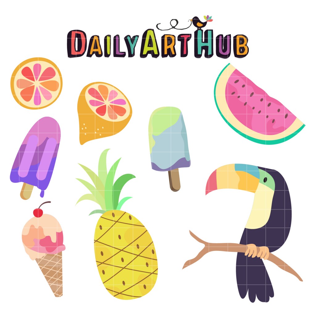 Tropical Refreshments Clip Art Set – Daily Art Hub // Graphics ...