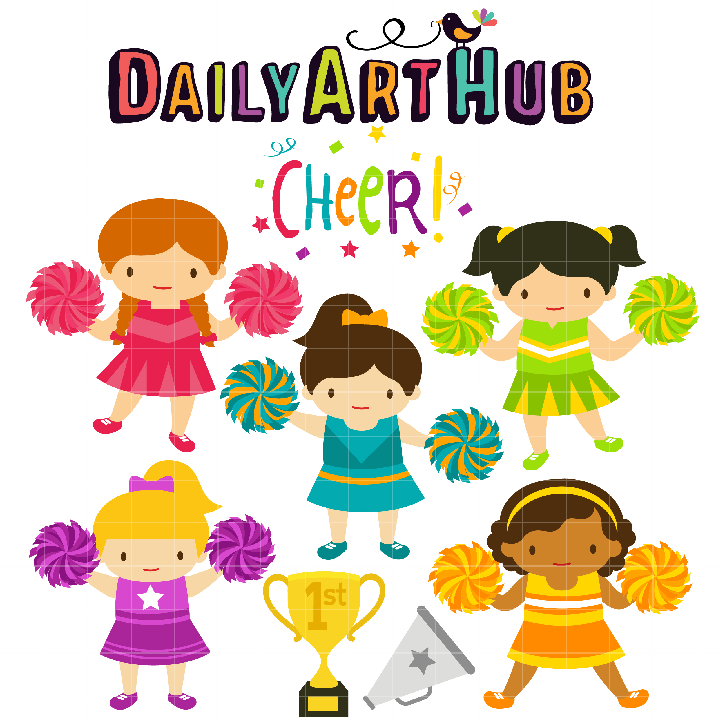 Sweet Cheerleaders Clip Art Set – Daily Art Hub – Free Clip Art Everyday