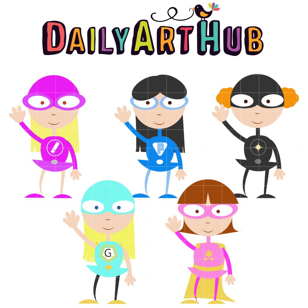 Super Hero Girls Clip Art Set Daily Art Hub Graphics Alphabets And Svg 7714