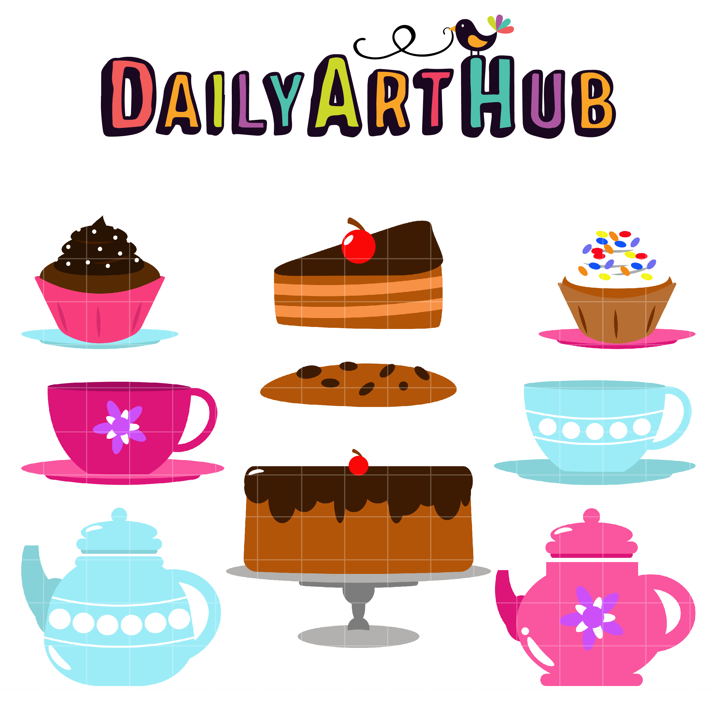 Tea And Cake Clip Art Set – Daily Art Hub – Free Clip Art Everyday