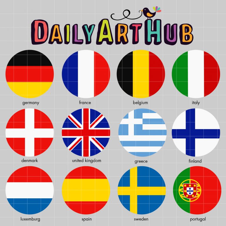 European Flags Clip Art Set – Daily Art Hub // Graphics, Alphabets & SVG