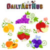 Fruits and Flowers Clip Art Set – Daily Art Hub // Graphics, Alphabets ...