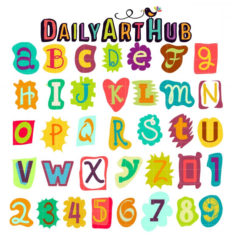 Funky Letters Clip Art Set – Daily Art Hub // Graphics, Alphabets & SVG