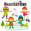 Ice Skating Kids Clip Art Set – Daily Art Hub // Graphics, Alphabets & SVG