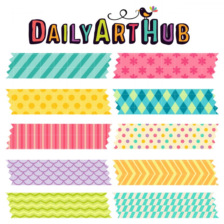 Washi Tapes Clip Art Set – Daily Art Hub // Graphics, Alphabets & SVG