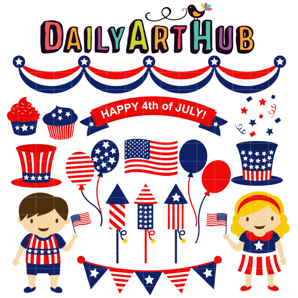 4th of July Clip Art Set – Daily Art Hub // Graphics, Alphabets & SVG