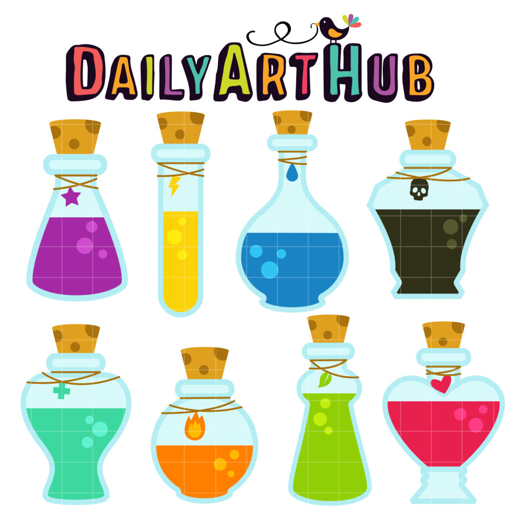 Magical Potions Clip Art Set – Daily Art Hub // Graphics, Alphabets & SVG
