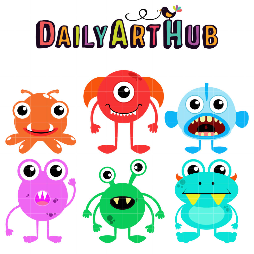 Fun Monsters Clip Art Set – Daily Art Hub // Graphics, Alphabets & SVG