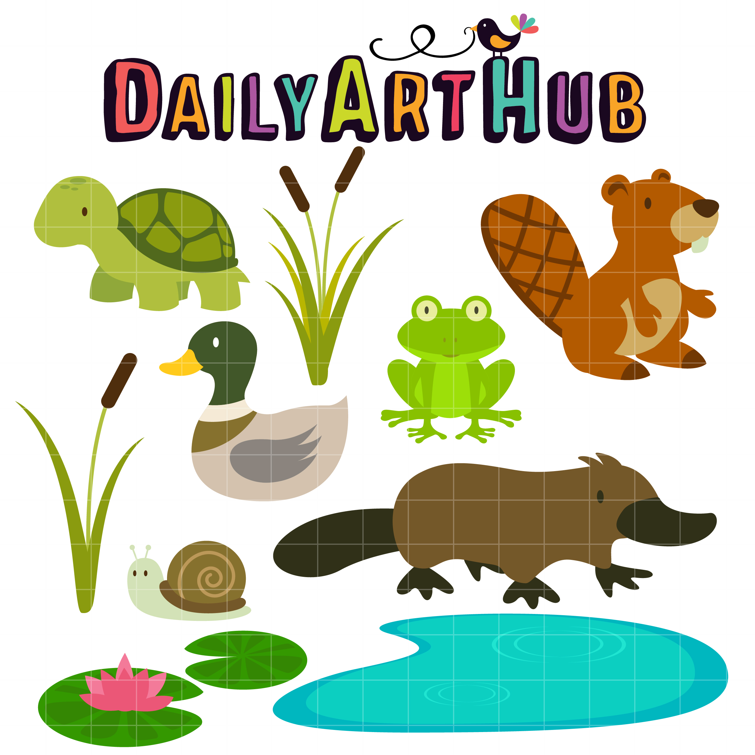 In the Pond Clip Art Set – Daily Art Hub – Free Clip Art Everyday
