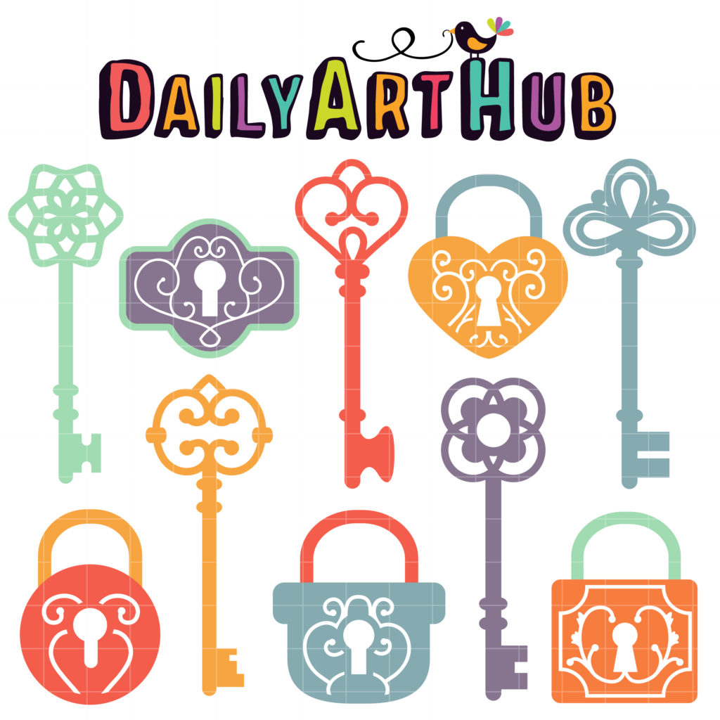Keys and Locks Clip Art Set – Daily Art Hub // Graphics, Alphabets & SVG