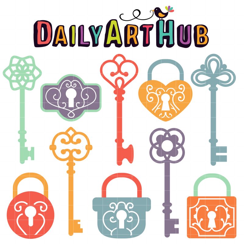FREE Keys and Locks Clip Art Set | Daily Art Hub