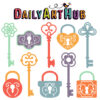 Keys and Locks Clip Art Set – Daily Art Hub // Graphics, Alphabets & SVG