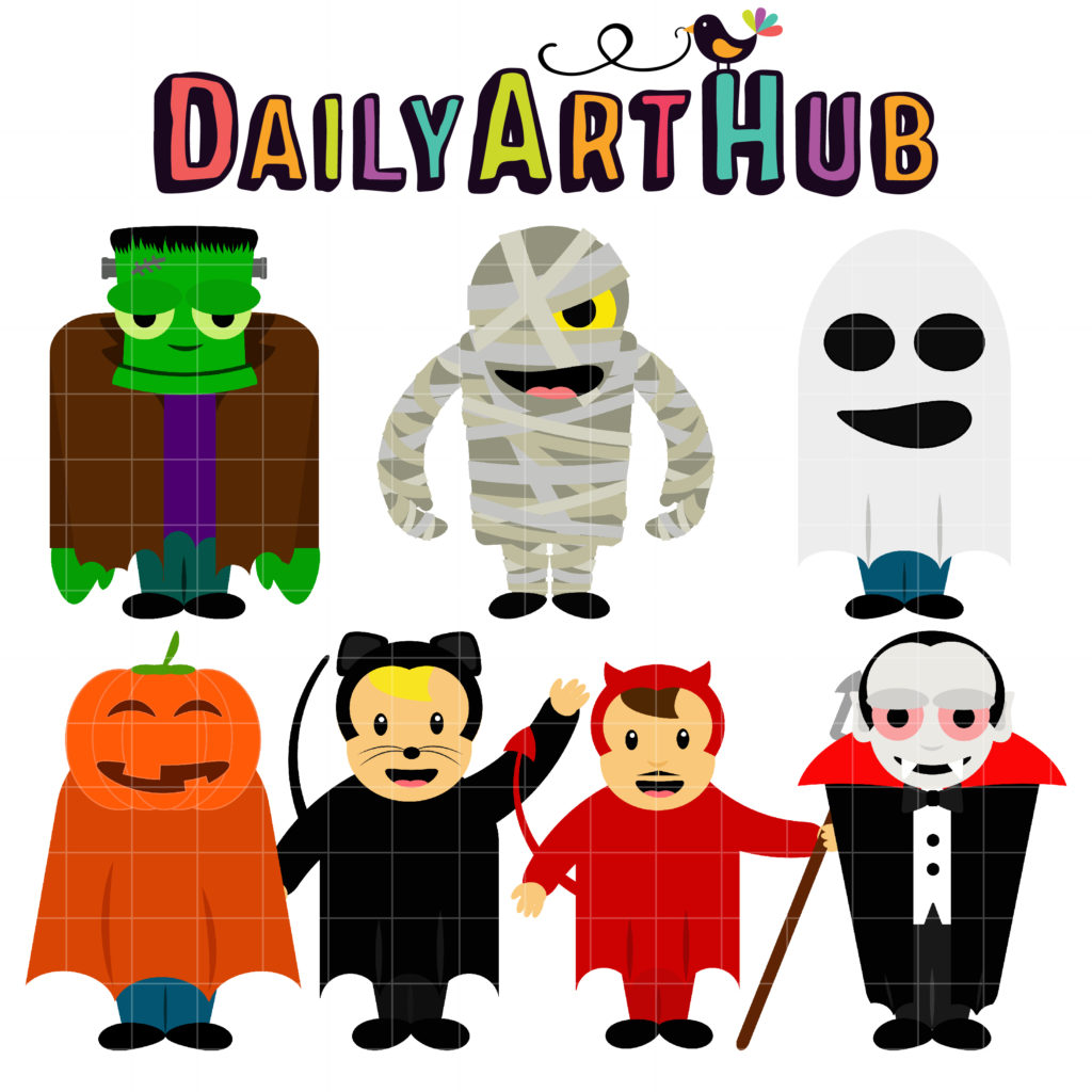 Halloween Kids Clip Art Set – Daily Art Hub – Free Clip Art Everyday