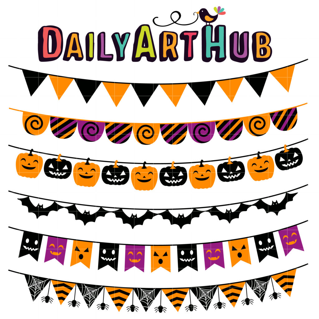 Halloween Buntings Clip Art Set – Daily Art Hub // Graphics, Alphabets ...