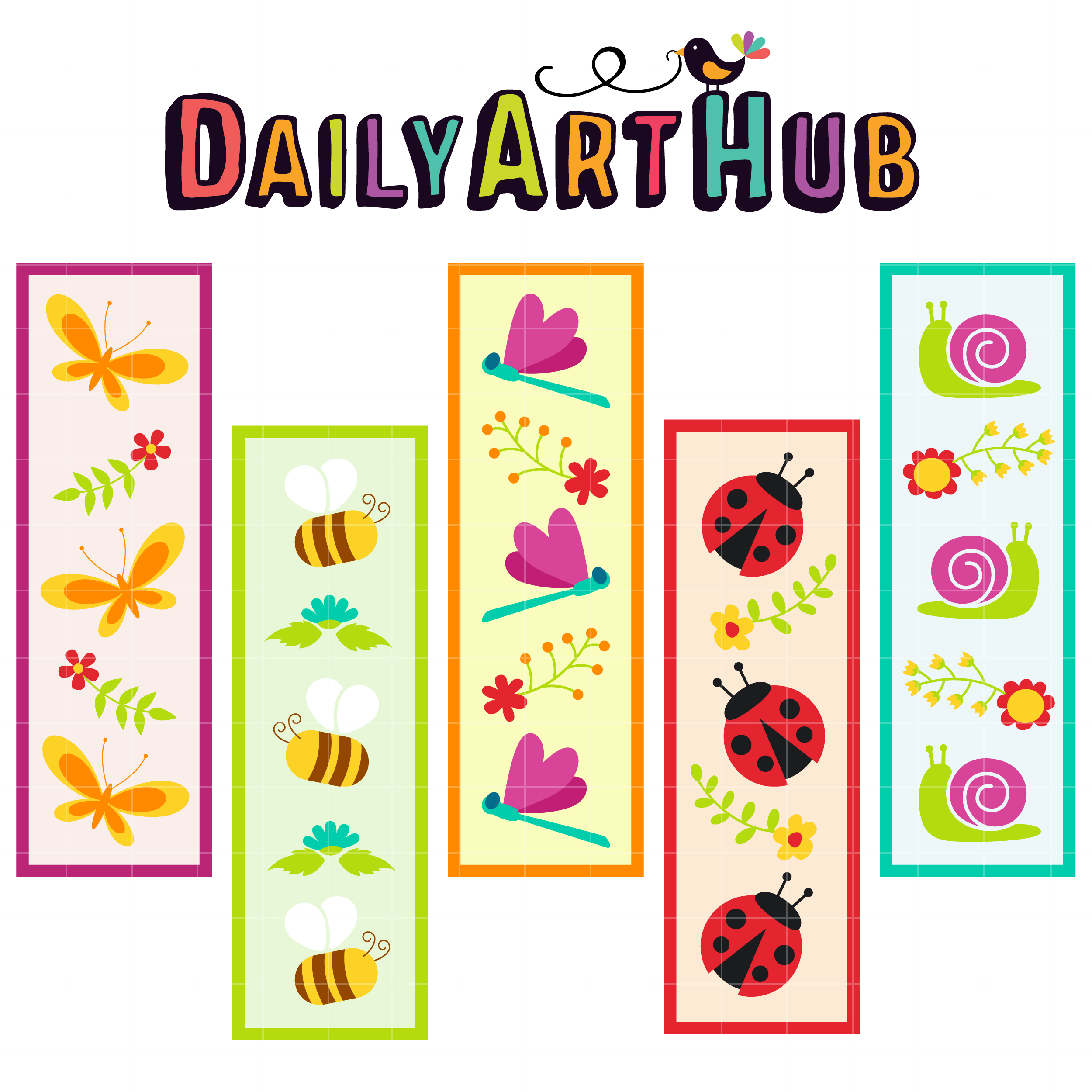 Little Creatures Bookmarks Clip Art Set – Daily Art Hub – Free Clip Art ...