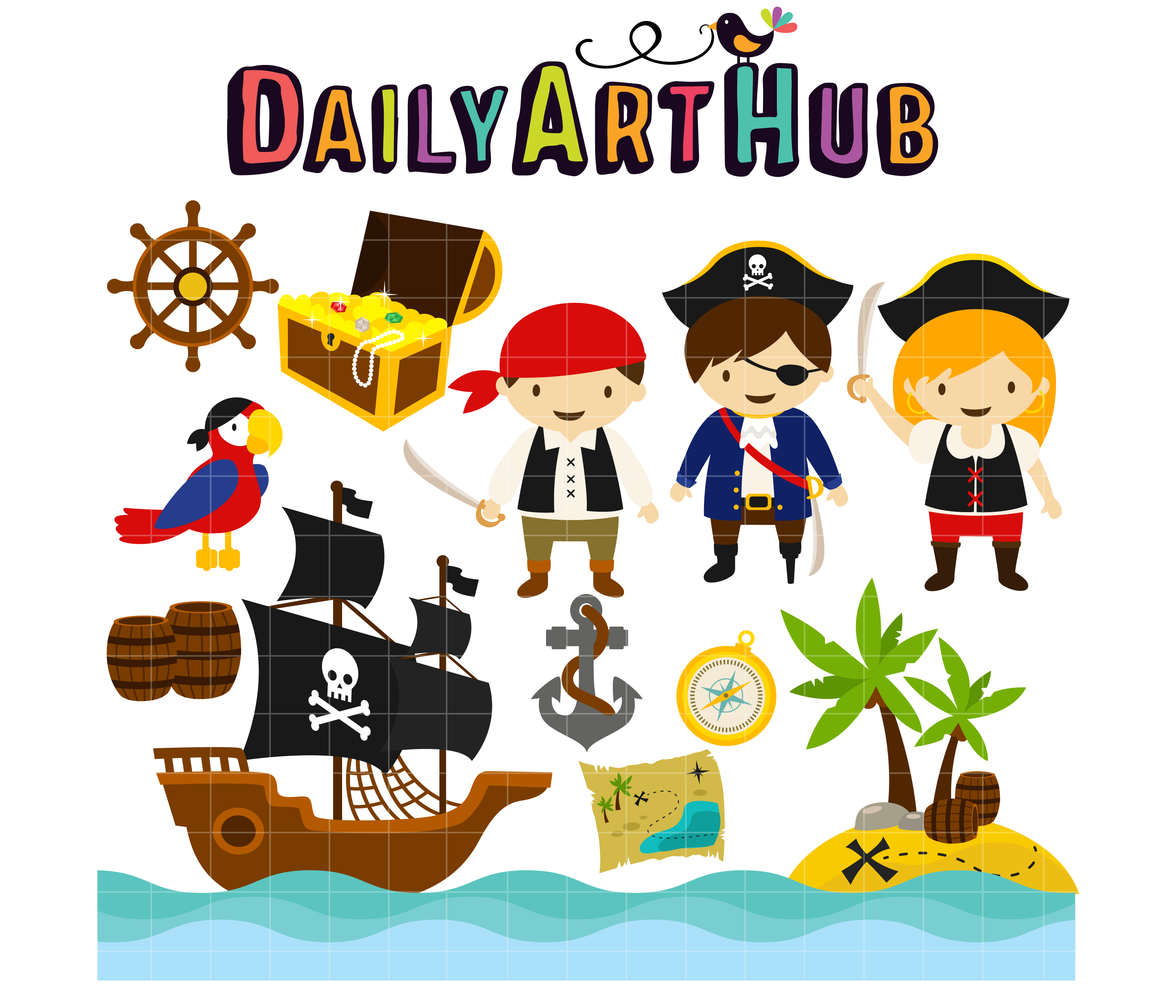 Pirates in the Caribbean Clip Art Set – Daily Art Hub – Free Clip Art ...