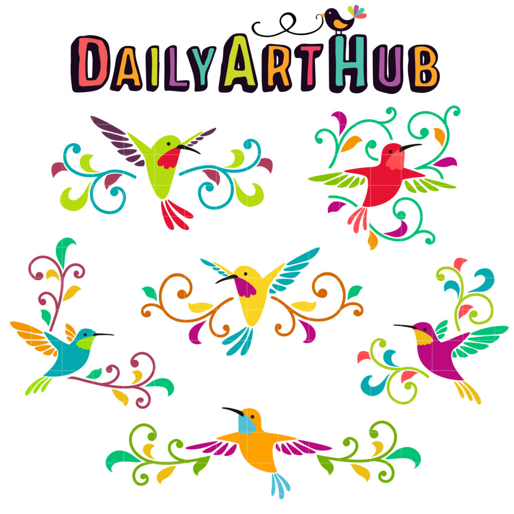Hummingbirds Corners and Borders Clip Art Set – Daily Art Hub ...