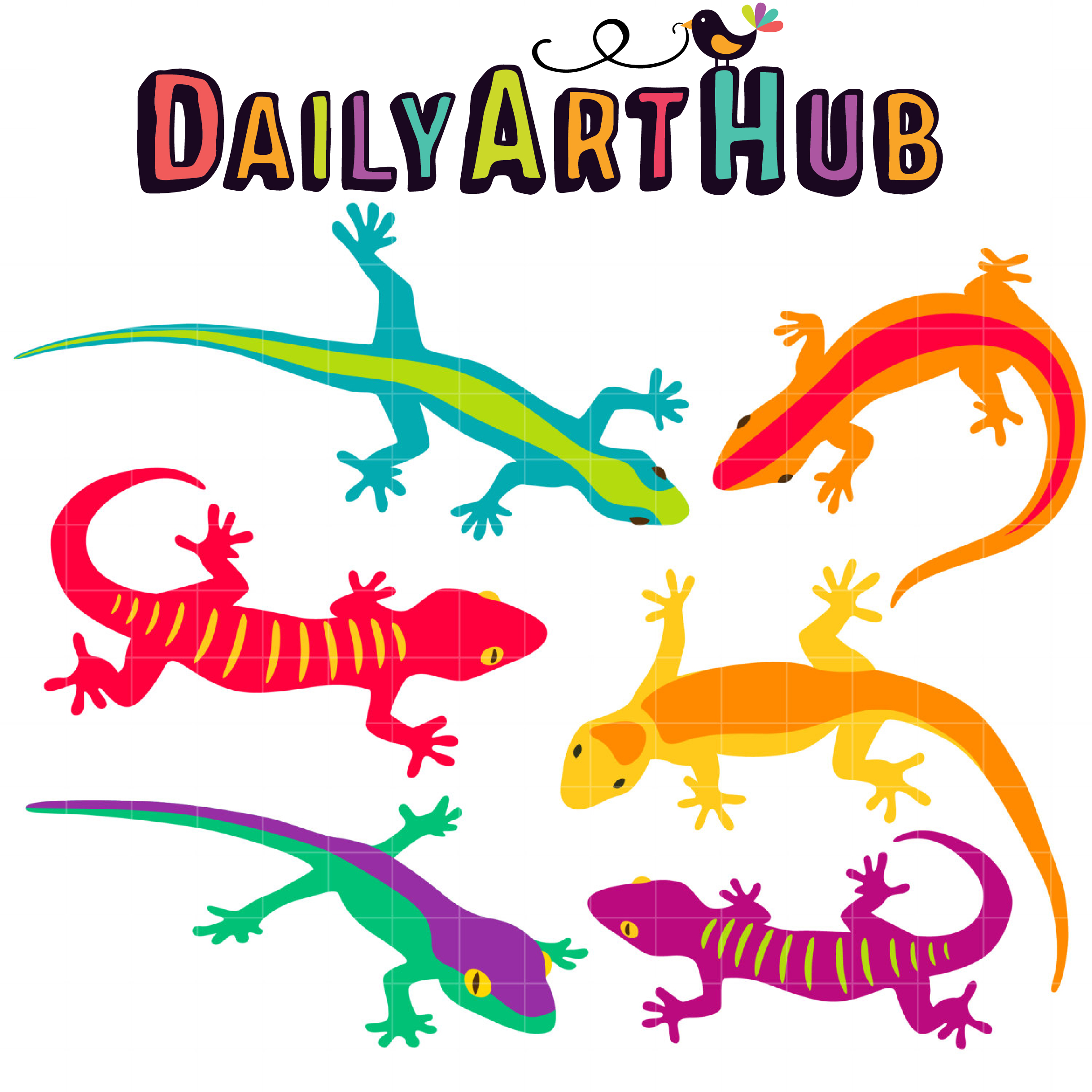 Colorful Geckos Clip Art Set – Daily Art Hub – Free Clip Art Everyday