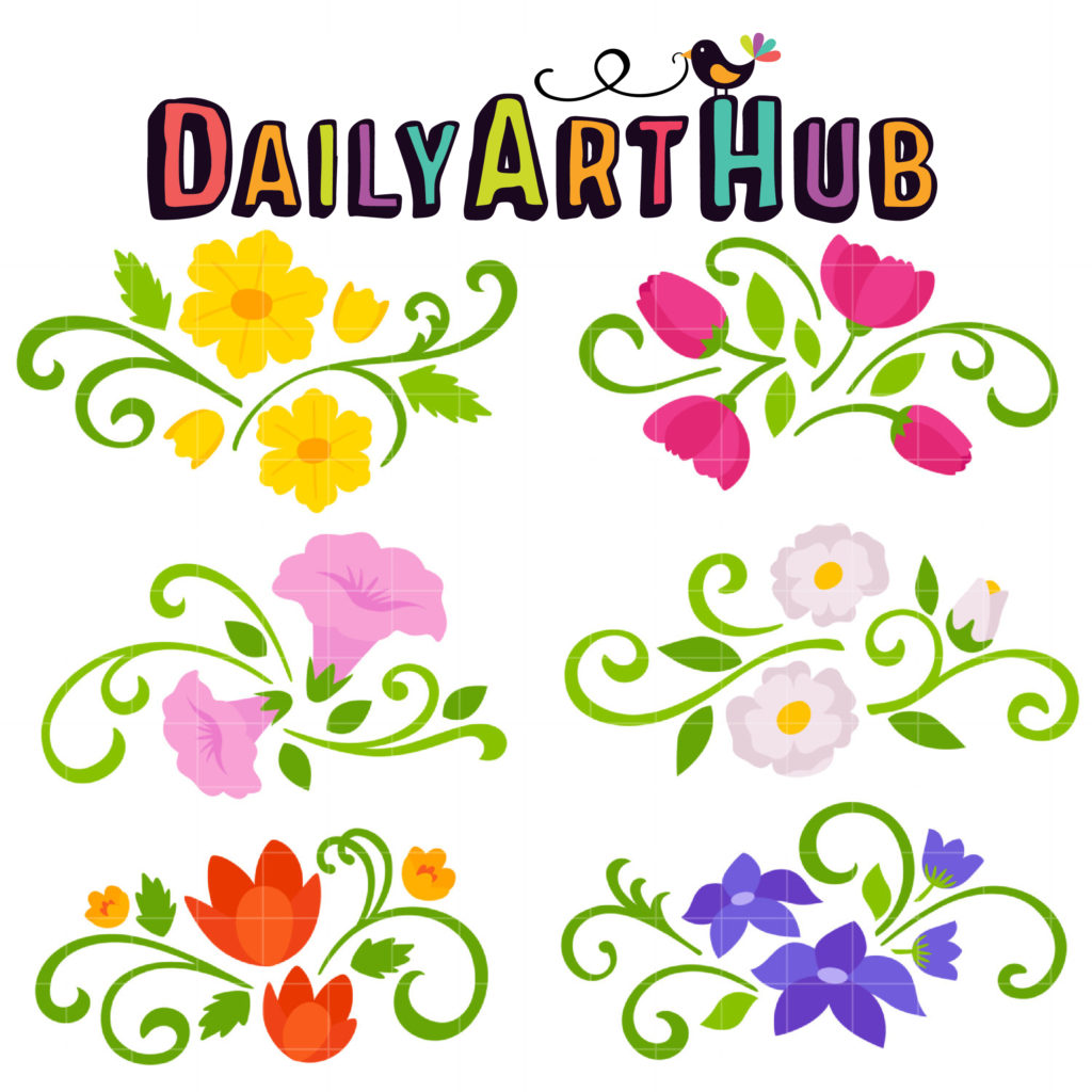 Floral Spray Bouquets Clip Art Set – Daily Art Hub // Graphics ...