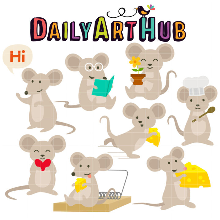 Merry Mouse Clip Art Set – Daily Art Hub // Graphics, Alphabets & SVG