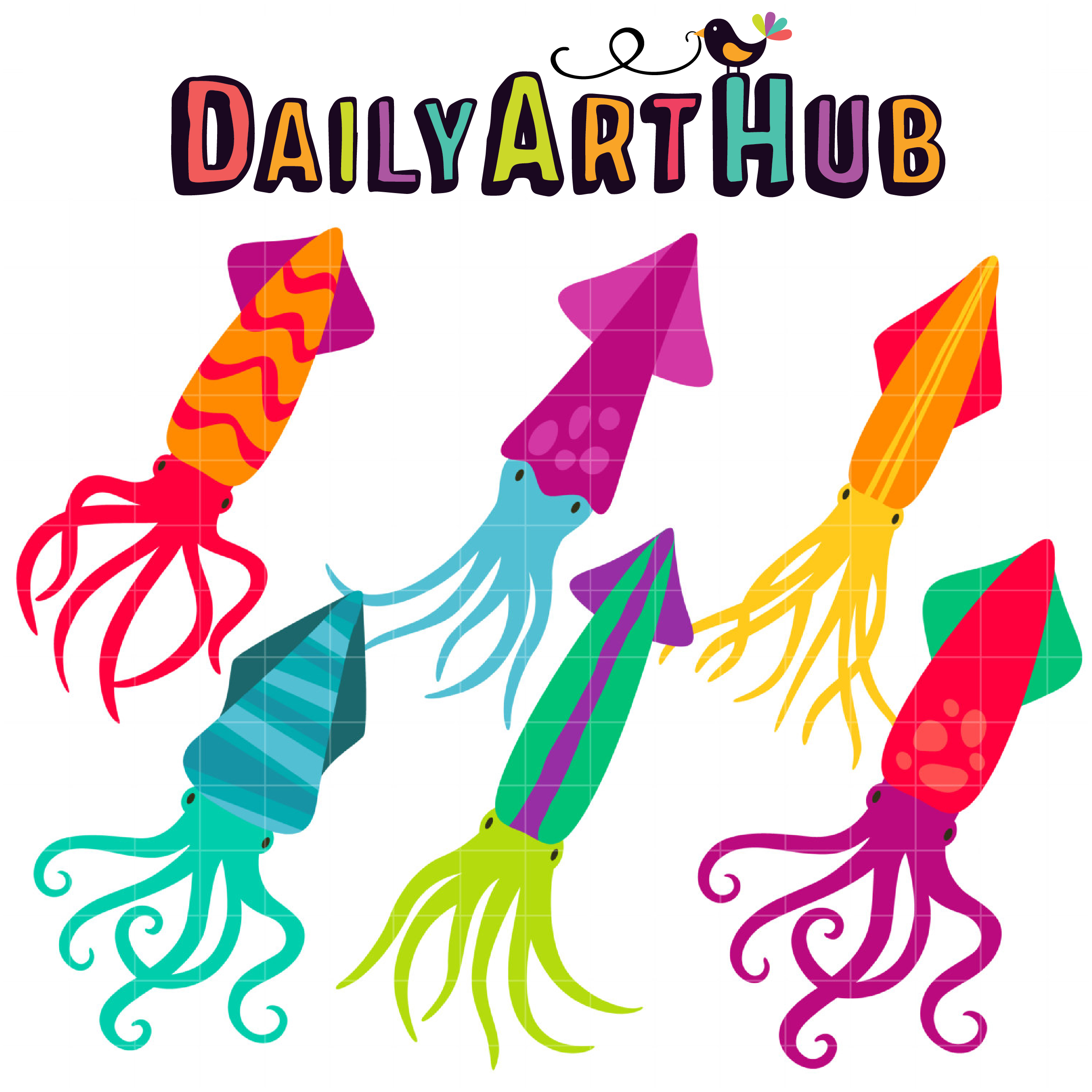 Squiggly Squids Clip Art Set – Daily Art Hub – Free Clip Art Everyday