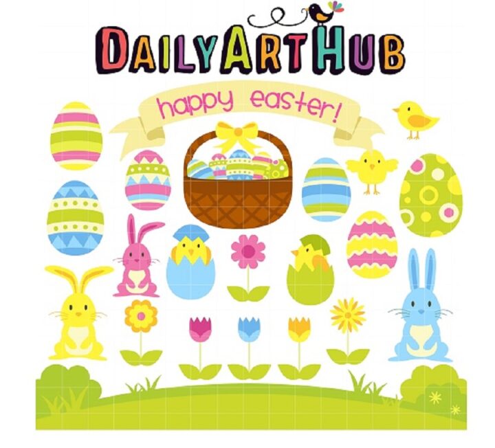 Happy Easter Clip Art Set – Daily Art Hub // Graphics, Alphabets & SVG