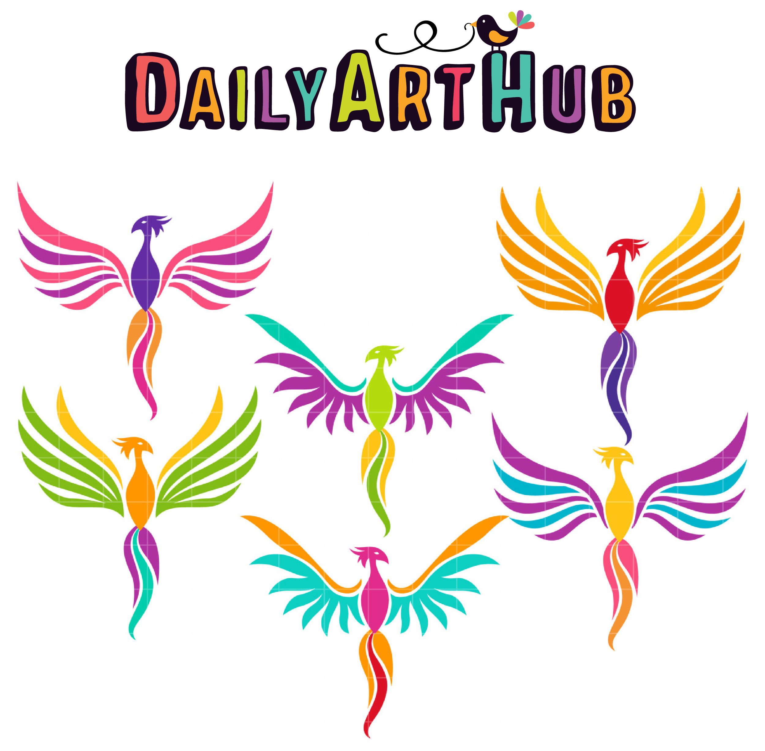 Colorful Phoenix Clip Art Set – Daily Art Hub – Free Clip Art Everyday